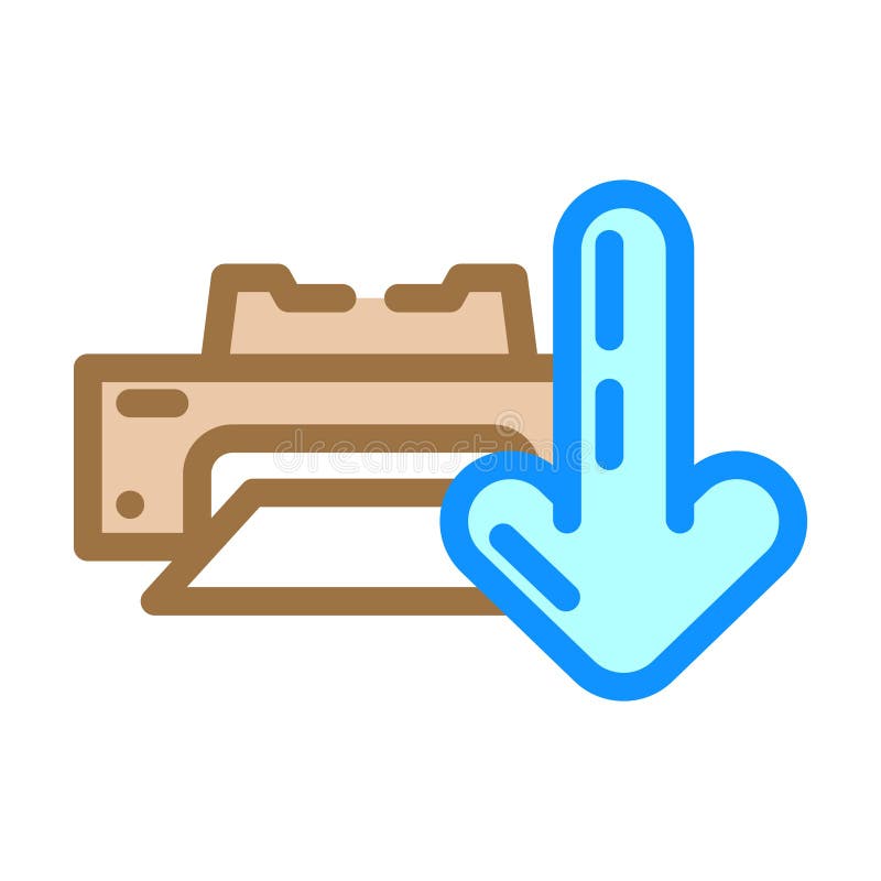 Printer Loading Document Color Icon Vector Illustration Stock ...