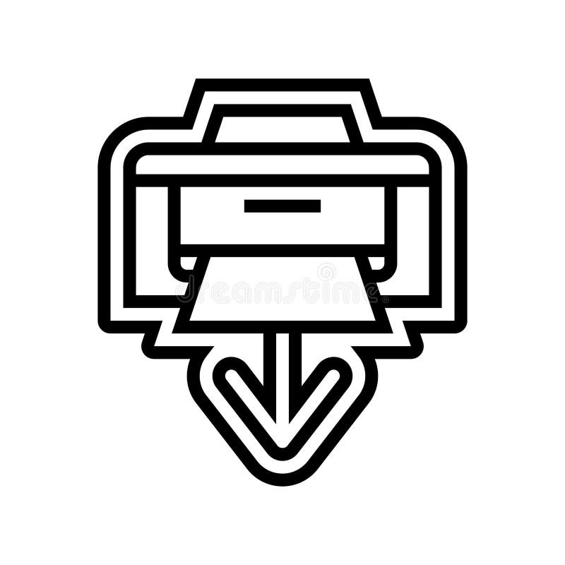 Printer Loading Document Line Icon Vector Illustration Stock Vector ...