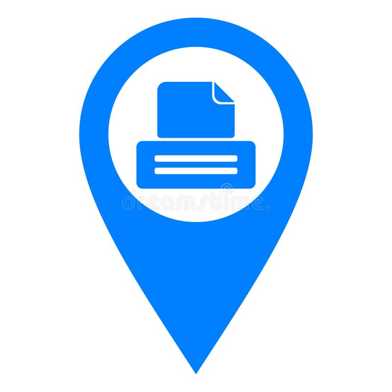 Printer and Location Pin As Vector Illustration Stock Vector ...