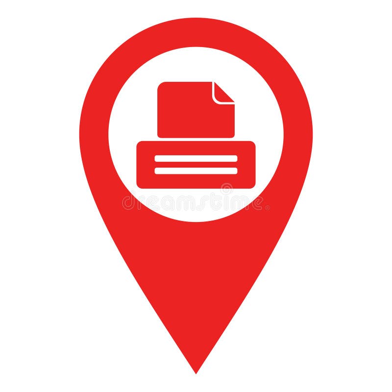Printer and Location Pin As Vector Illustration Stock Vector ...