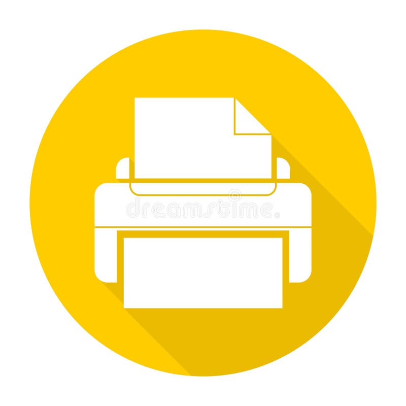 Printer with long shadow stock vector. Illustration of design - 83501303