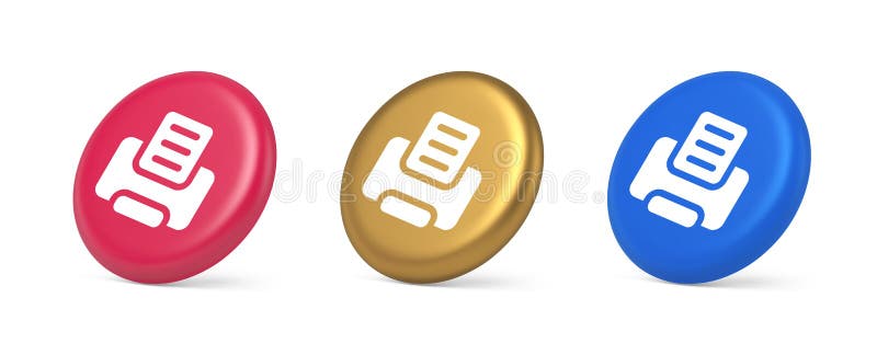 Printer Machine Device for Paper Document Print Button Ink Printout ...