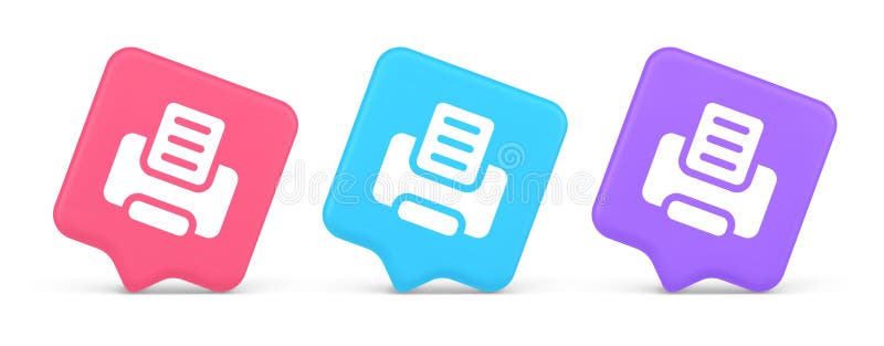 Printer Machine Device for Paper Document Print Button Ink Printout ...