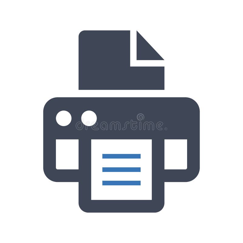 Printer Machine Icon. Vector Graphics Stock Vector - Illustration of ...