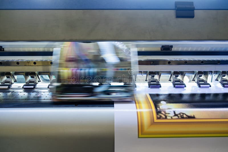 Printer Machine Inkjet during Production on Vinyl Stock Photo - Image ...