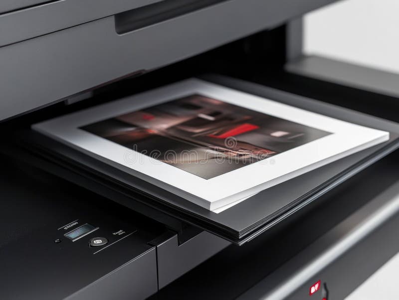 A Printer with a Magazine on Top Stock Photo - Image of computer, study ...