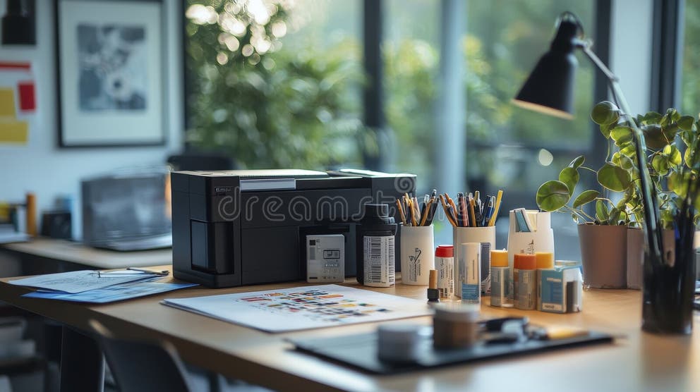 Printer Maintenance Kit on Desk Home Office Workspace Setup Modern ...