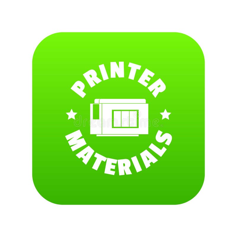 Printer Materials Icon Green Vector Stock Vector - Illustration of ...
