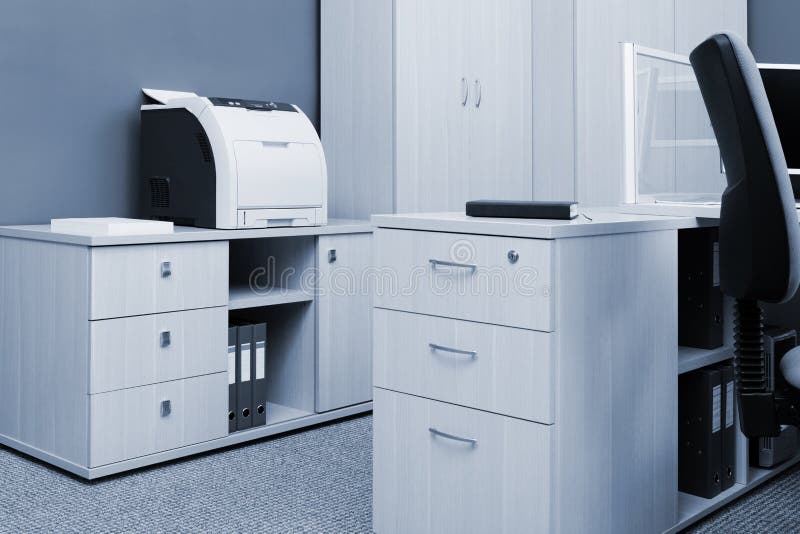 Printer in a modern office stock image. Image of modern - 242674409