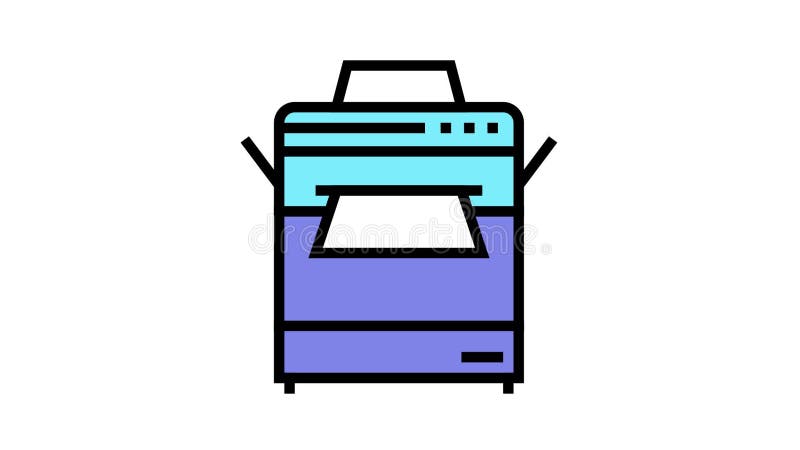 Printer Office Device Glyph Icon Animation Stock Video - Video of icon ...