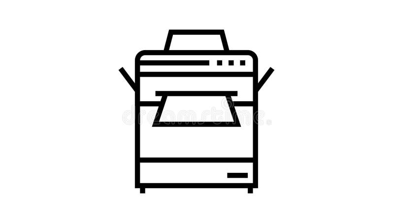 Printer Office Device Line Icon Animation Stock Footage - Video of ...