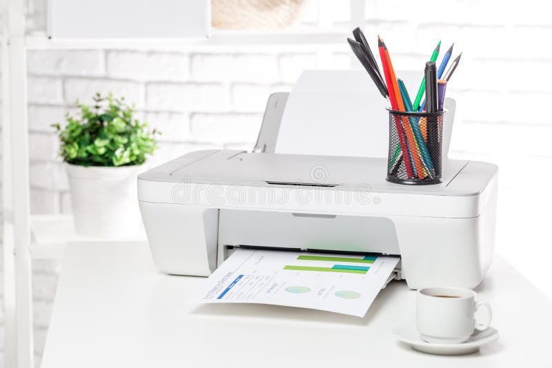 Printer, office interior stock photo. Image of device - 57014206
