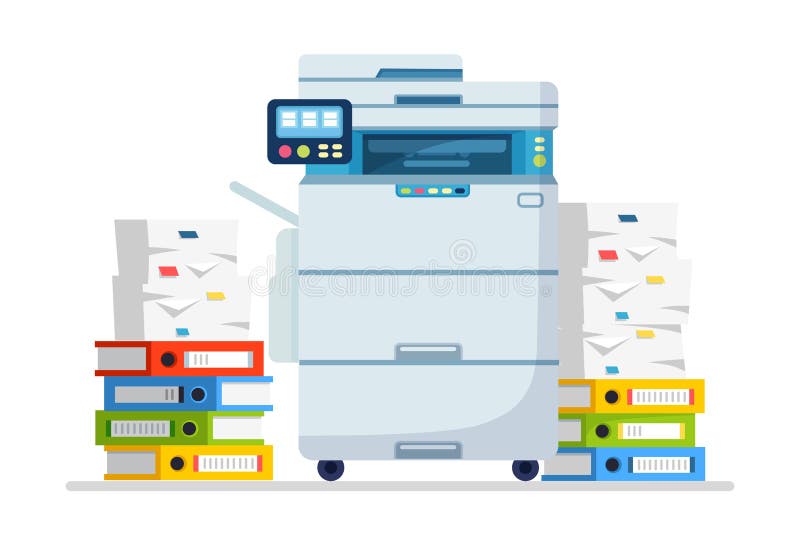 Printer, Office Machine with Paper, Document Stack. Scanner, Copy ...
