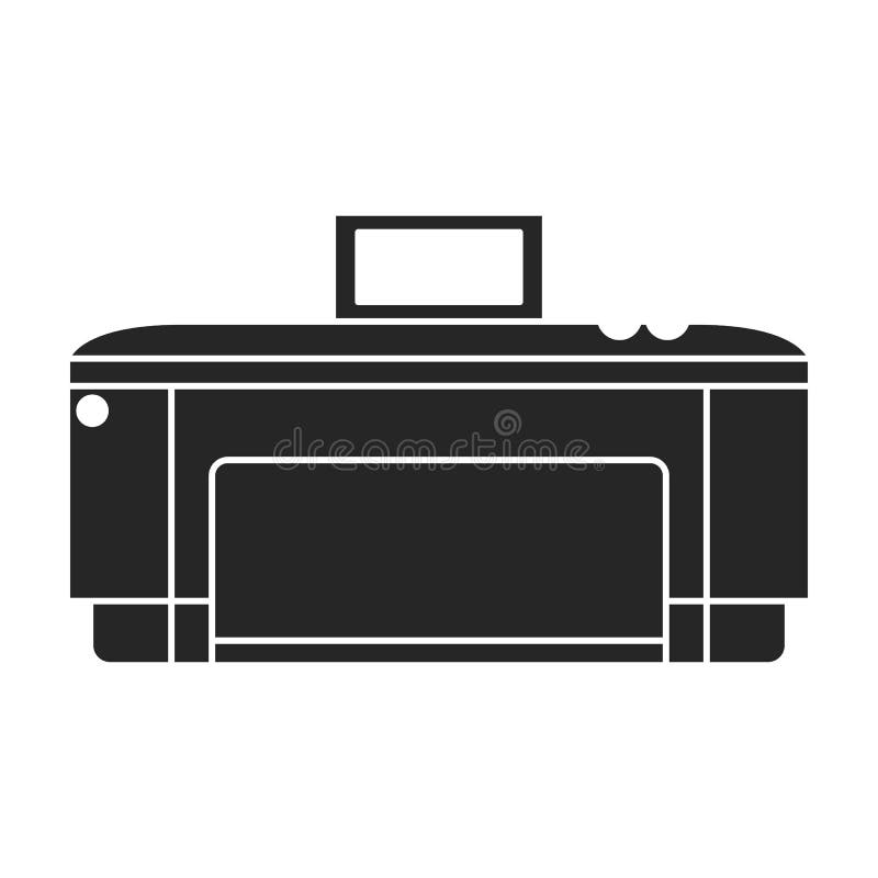 Printer Office Vector Black Icon. Vector Illustration Printer on White ...