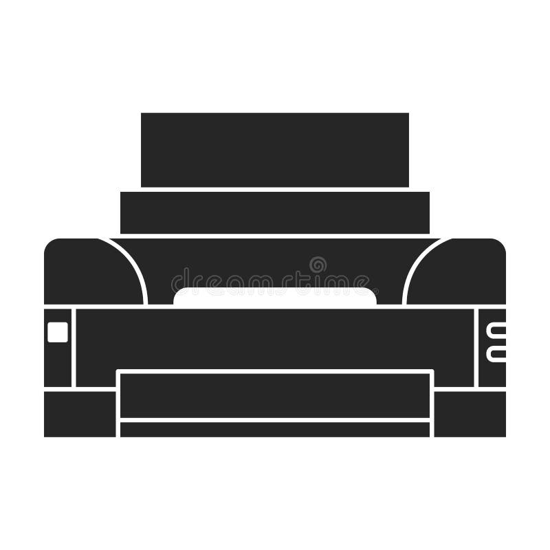 Printer Office Vector Black Icon. Vector Illustration Printer on White ...