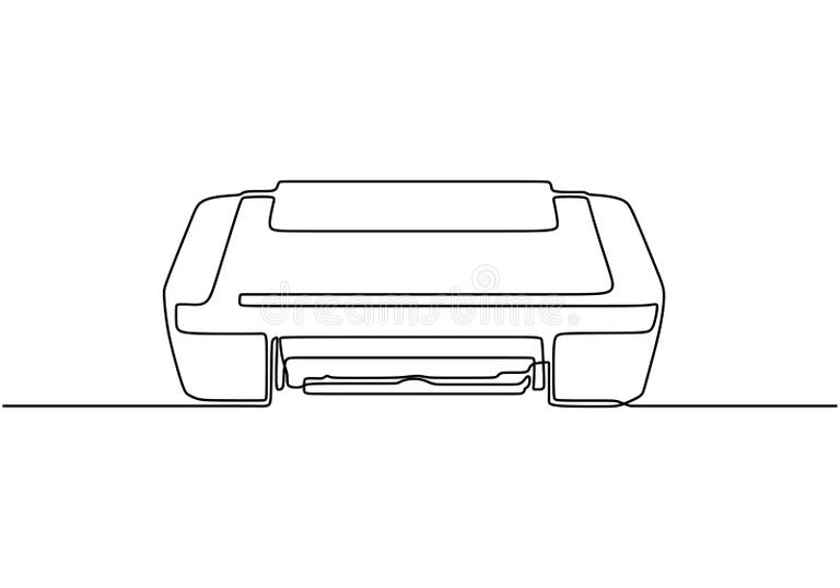 Printer Continuous Line Drawing Stock Illustrations – 28 Printer ...