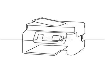 Printer Continuous Line Drawing Stock Illustrations – 28 Printer ...