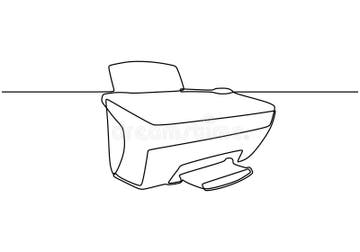 Printer Continuous Line Drawing Stock Illustrations – 26 Printer ...