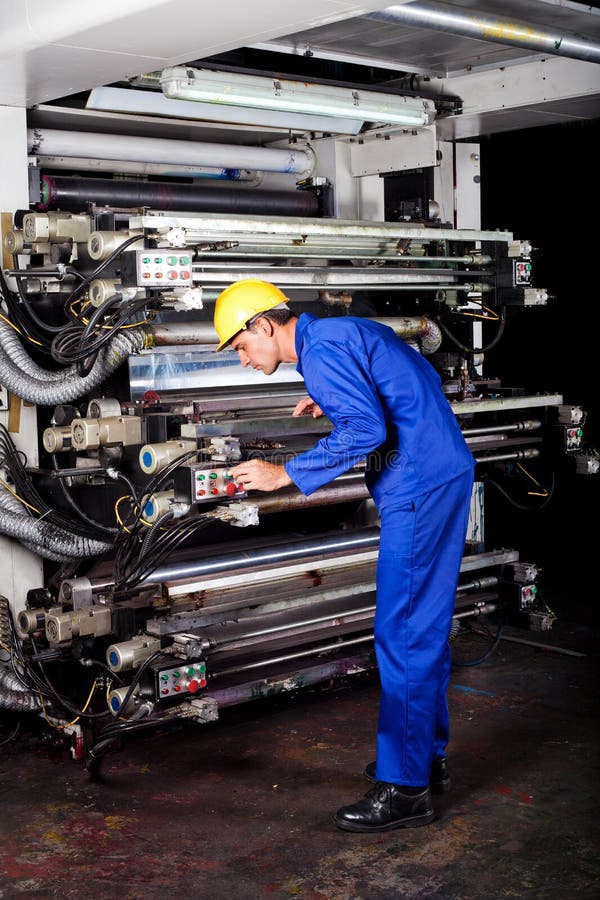 Printing press operator stock image. Image of american - 7671933