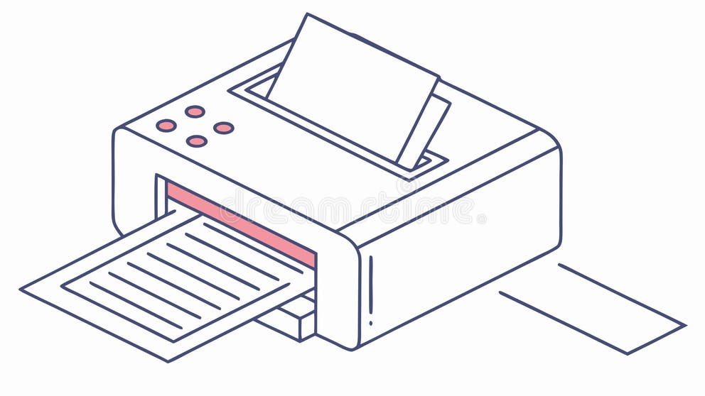 Printer Outputting Paper, Symbolizing Completed Tasks and Information ...