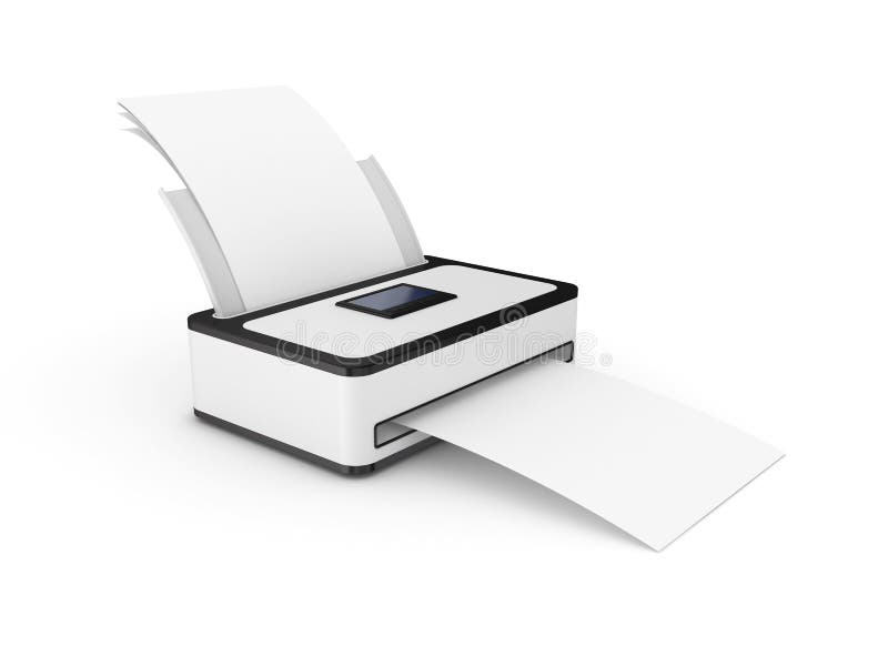 Printer With Paper Vector Illustration Stock Vector - Illustration of ...