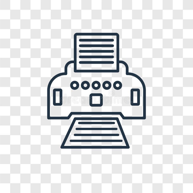 Printer Concept Vector Linear Icon Isolated on Transparent Background ...