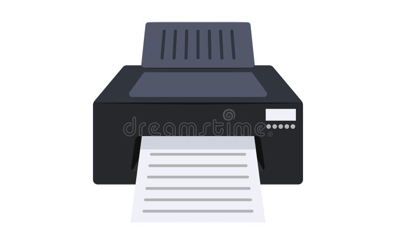 Printer Paper Copy Business Office Work Equipment Stock Vector ...