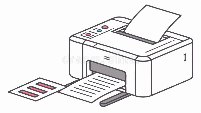 Printer with Paper, Document Output and Printing Service Design Vector ...