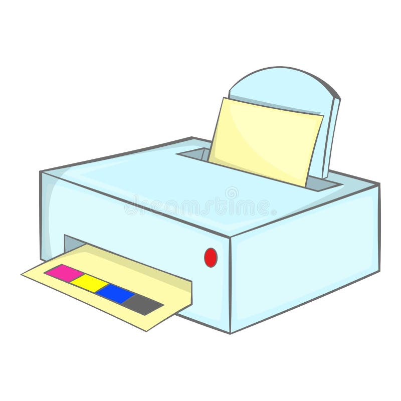Printer with Paper Icon, Cartoon Style Stock Vector - Illustration of ...