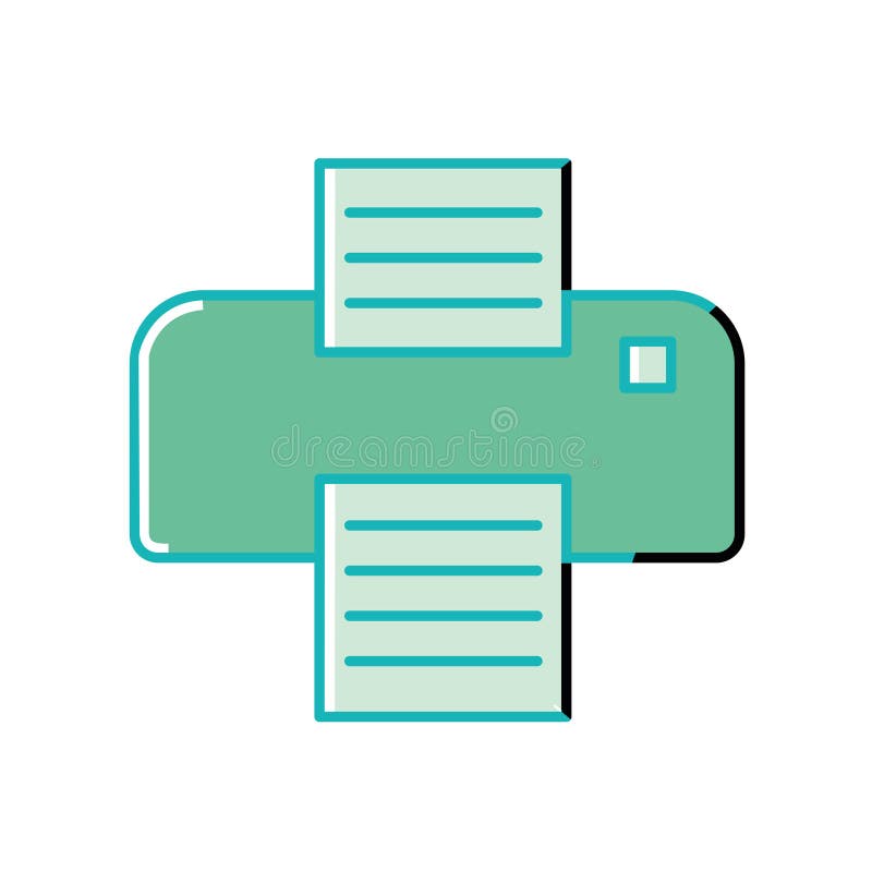Printer with Paper Icon. Vector Stock Vector - Illustration of data ...