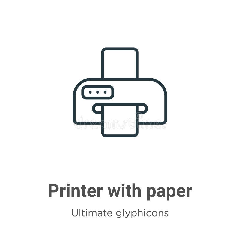 Printer with Blank Paper Sheet Vector Icon on White Background. Flat ...