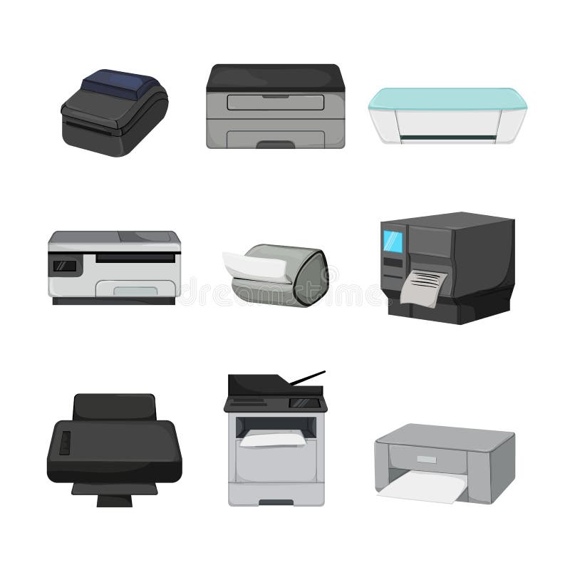Printer Paper Set Cartoon Vector Illustration Stock Vector ...