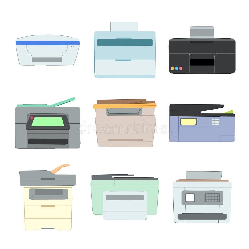 Printer Paper Set Cartoon Vector Illustration Stock Vector ...