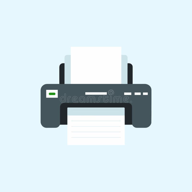 Office Printer with Paper Sheets in a Minimalist Illustration Stock ...