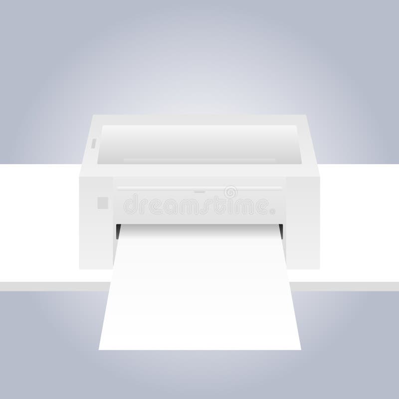 Printer with paper stock illustration. Illustration of equipment - 66588046