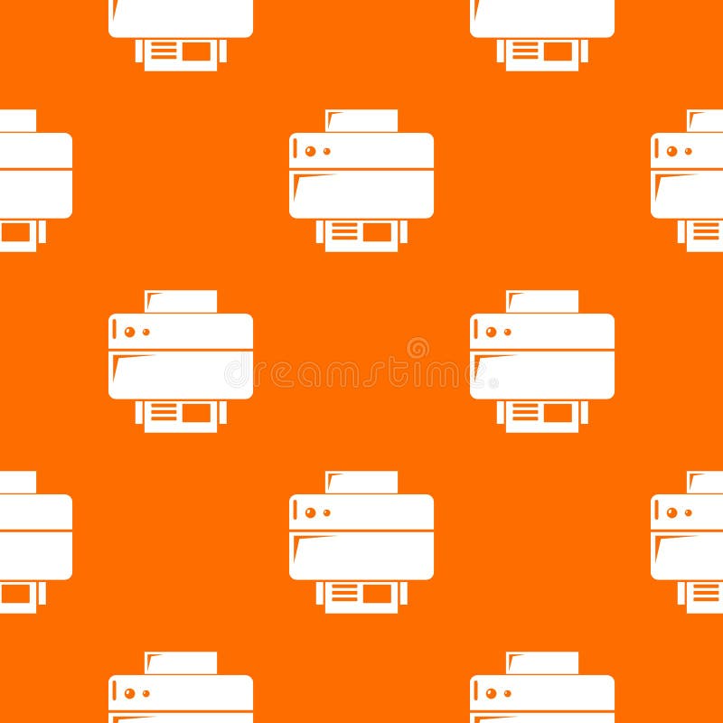 Printer Pattern Vector Orange Stock Vector - Illustration of media ...