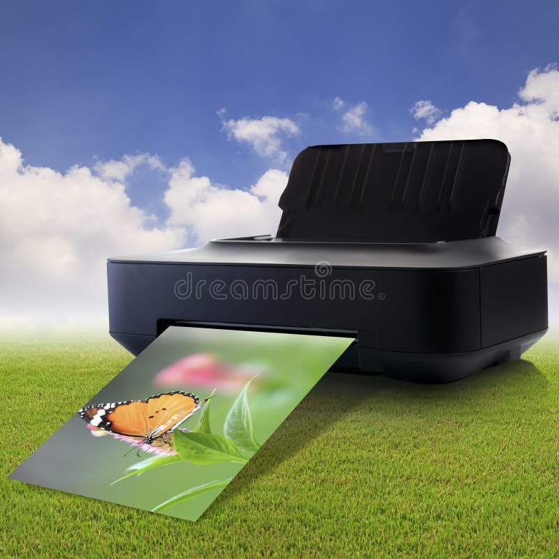 Printer and picture stock image. Image of modern, butterfly - 31207583