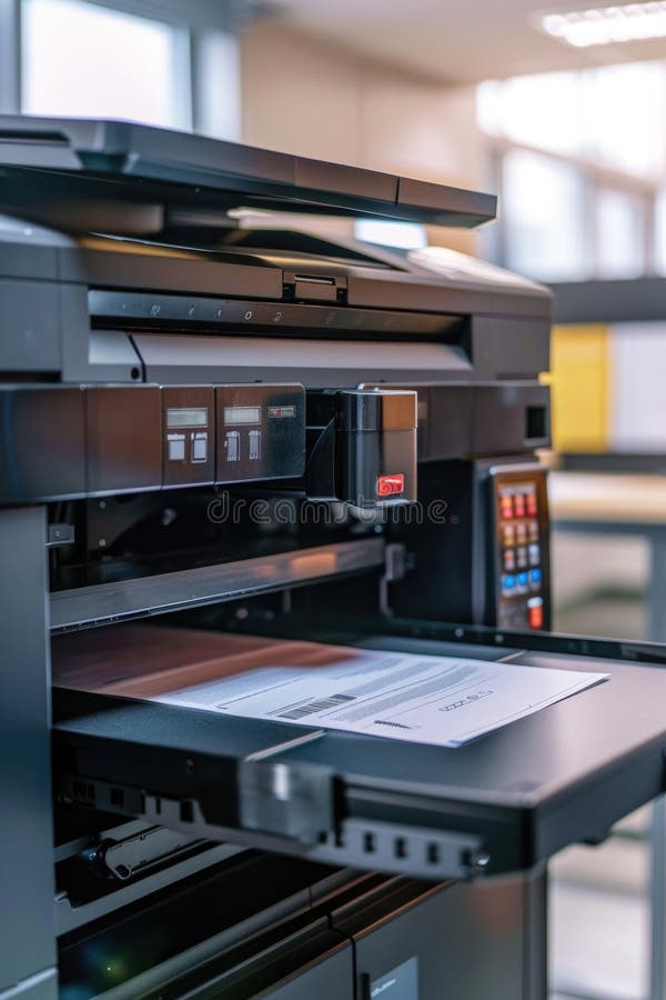 A Printer Placed on a Table, Suitable for Office or Home Workspace ...
