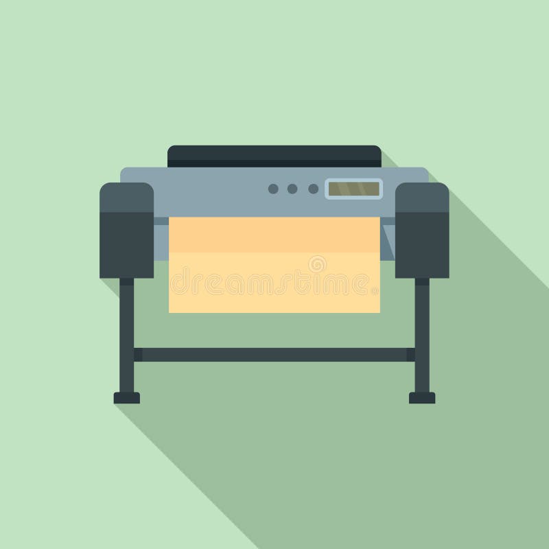 Printer Plotter Icon, Flat Style Stock Vector - Illustration of ...