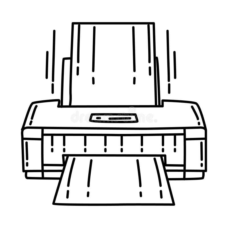 Printer Machine Icon. Doodle Hand Drawn or Outline Icon Style Stock ...