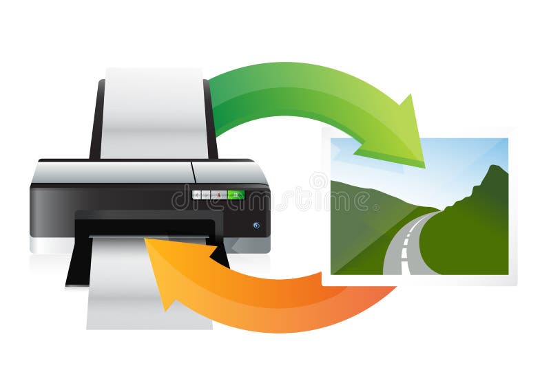 Printer and print cycle stock illustration. Illustration of photocopier ...