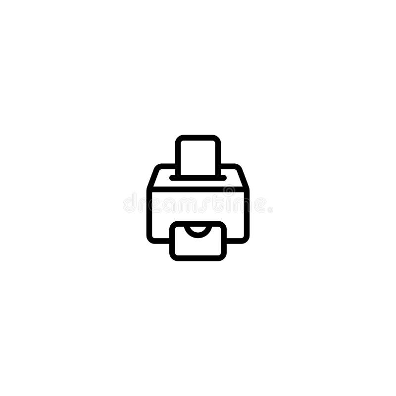 Printer Print Document and Fax Outline Icon, Logo, and Illustration ...