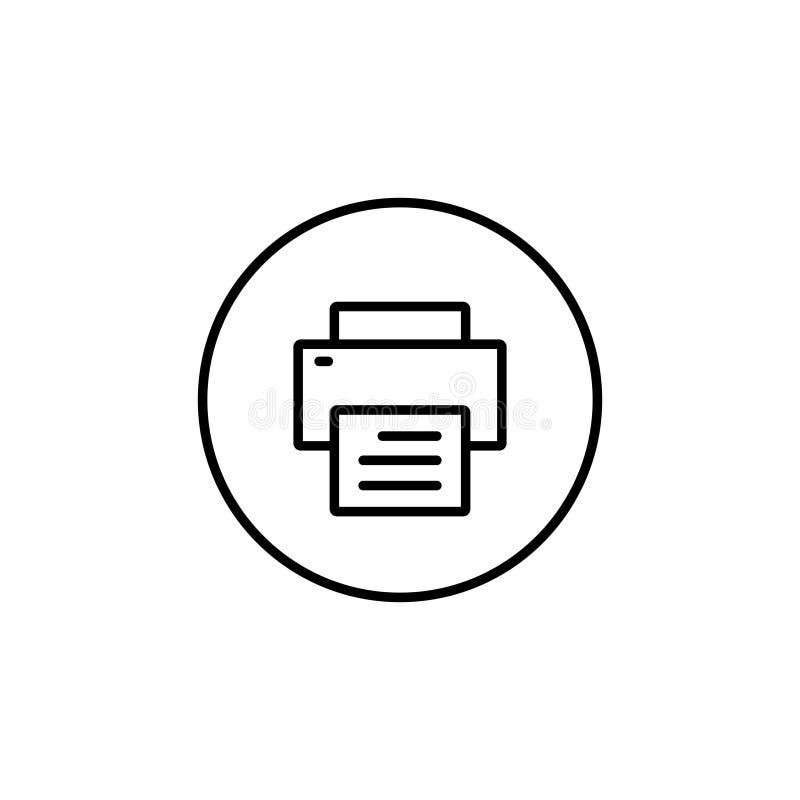 Printer, Print Icon Vector in Circle Line Stock Vector - Illustration ...