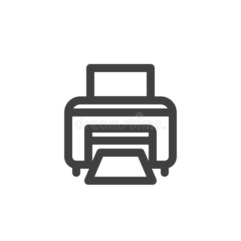 Printer print line icon stock vector. Illustration of machine - 194017389