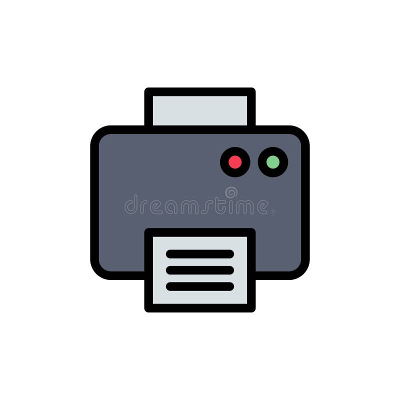 Printer, Print, Printed, Machine Flat Color Icon. Vector Icon Banner ...