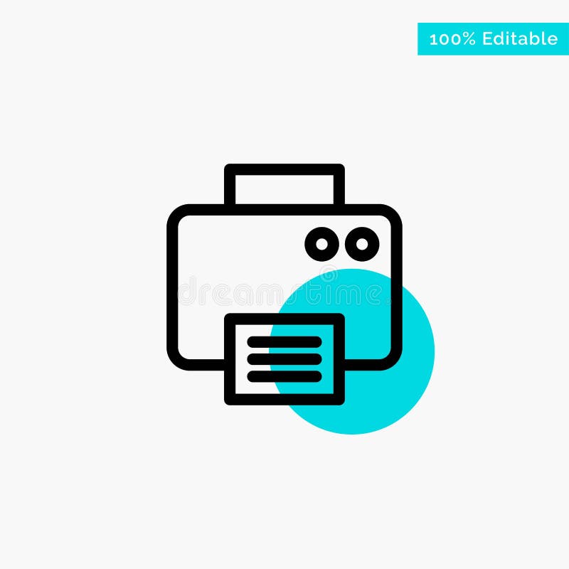 Printer, Print, Printed, Machine Turquoise Highlight Circle Point ...