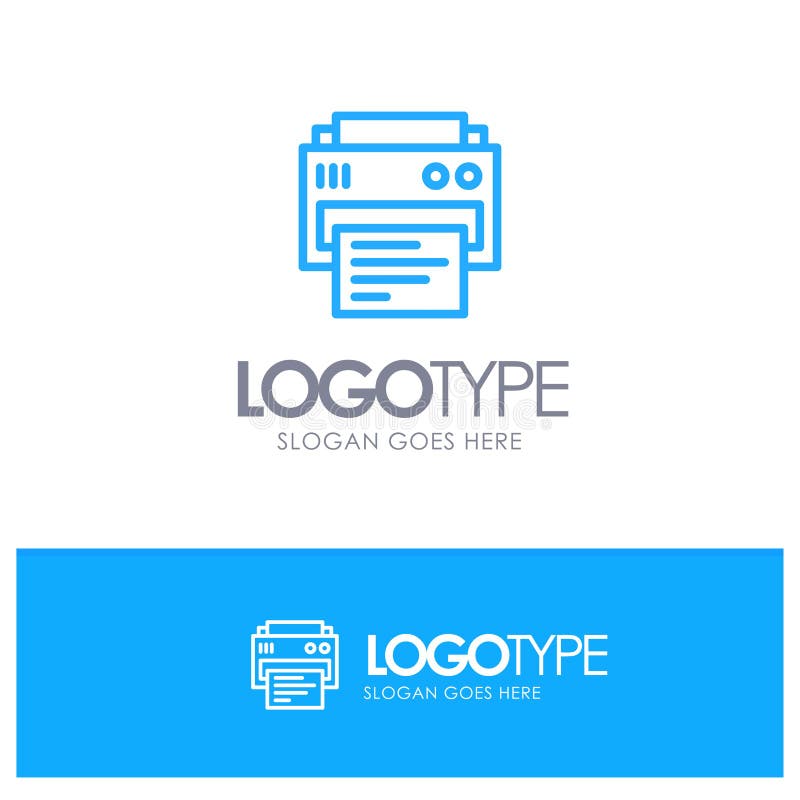 Printer, Print, Printing, Education Blue Logo Line Style Stock Vector ...