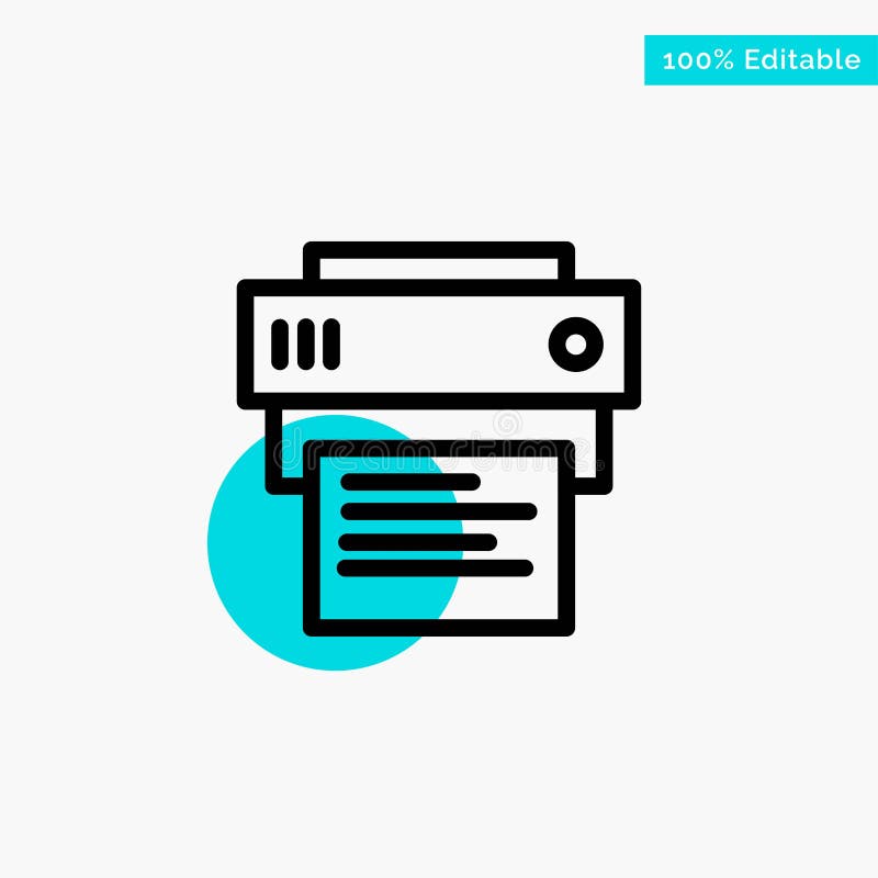 Printer, Print, Printing, Education Turquoise Highlight Circle Point ...