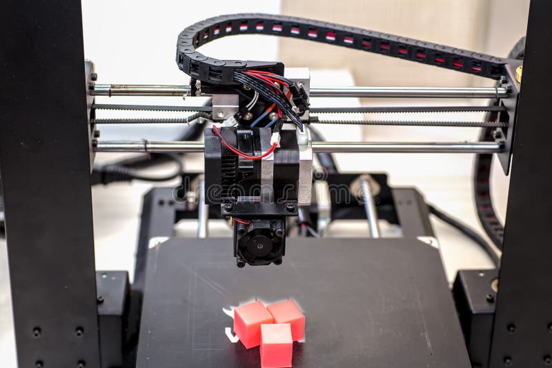 Printer and Printed Models, Cubes, Stock Photo - Image of plastic ...