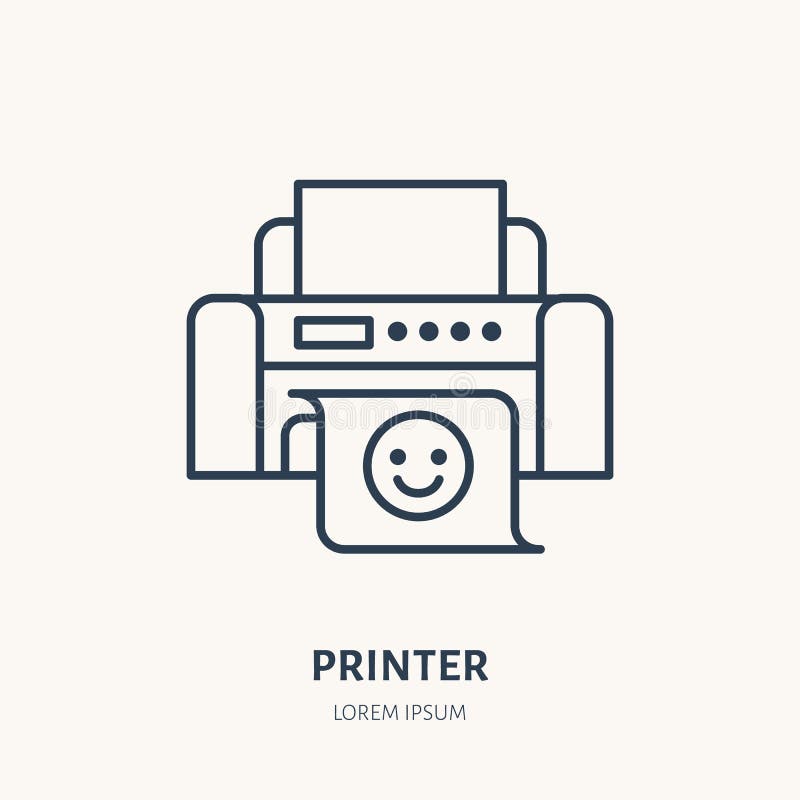 Printing Device Icon, Black Vector Sign with Editable Strokes, Concept ...